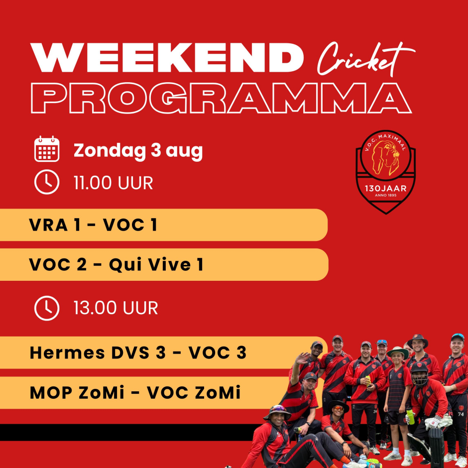 Belangrijke zondag VOC 1 🏏 · V.O.C. Rotterdam